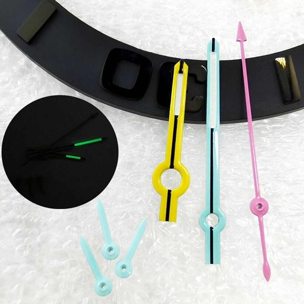 Sky Blue Small Second Hand Watch Hands with Green Lume for VK63 Moveme ...