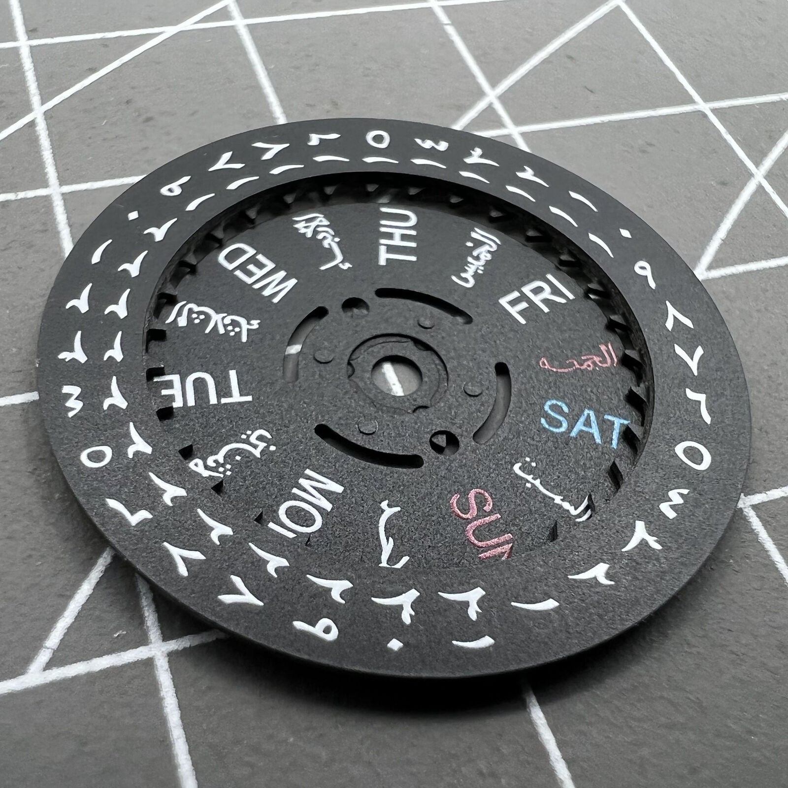 Arabic /English Font Black Date Disk Wheel Week Wheel for NH36 3/3.8 M ...