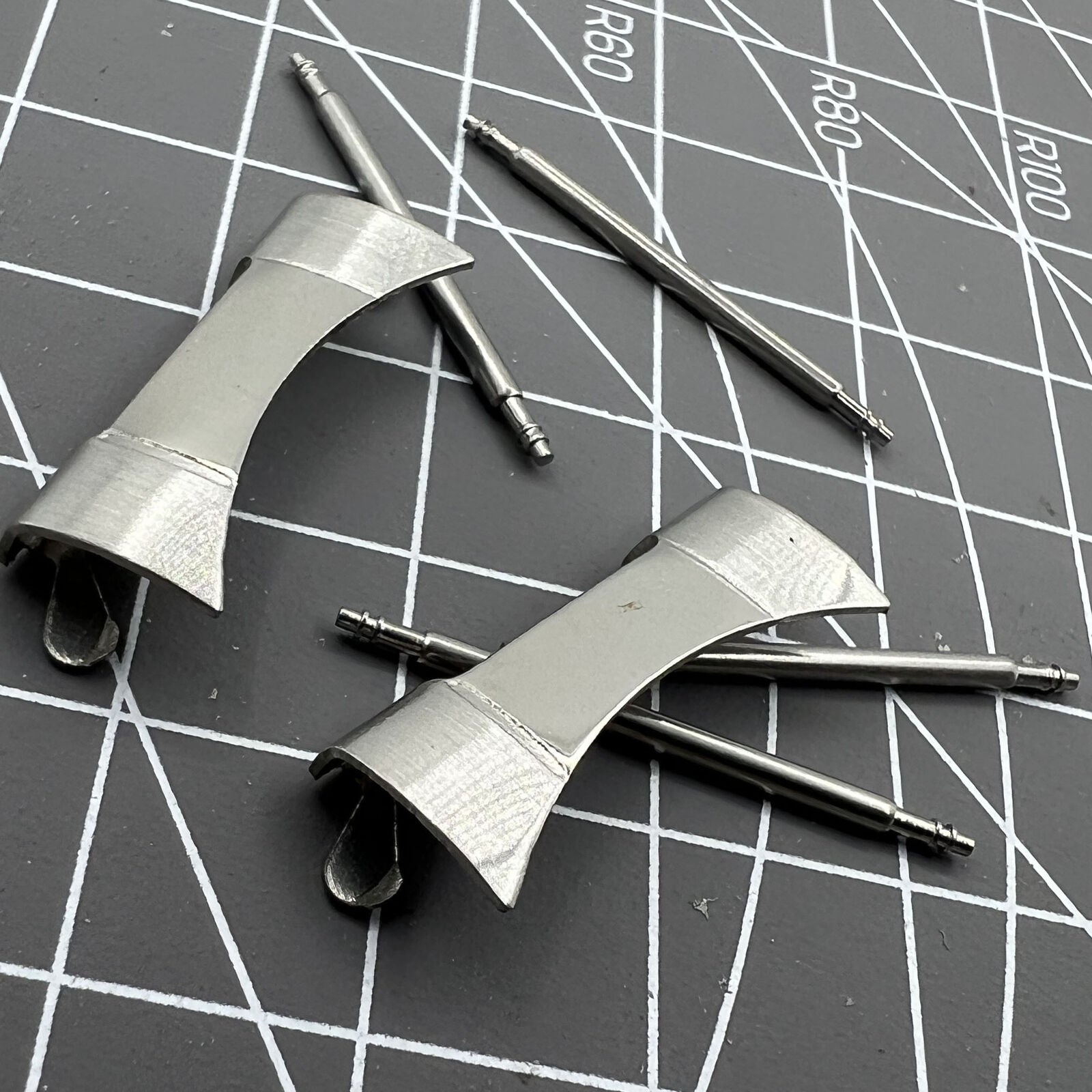 22X12mm Stainless Steel Curved End Links Spring Bars for Watch Bands ...