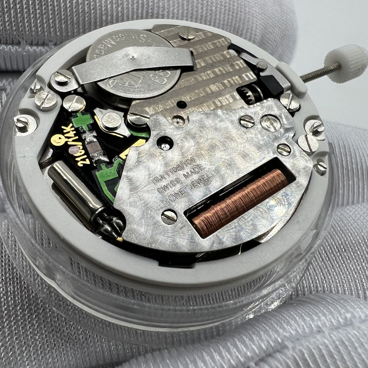 ISA 1198 Quartz Movement Day Date White Dial Replacement Watchmakers ...