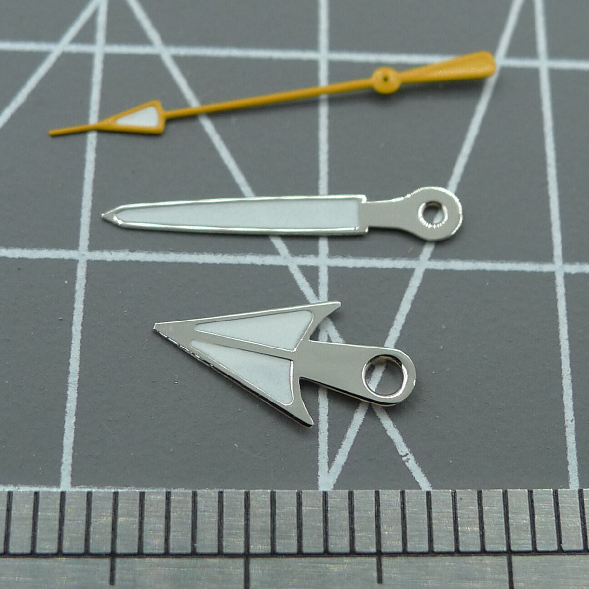 Green Luminous Silver Trim 15mm Yellow Second Watch Hands for Miyota N ...