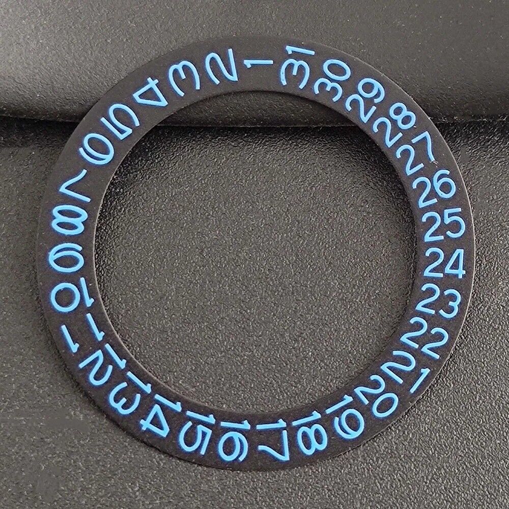 Enhance Your Watch with the Black Background Blue Character Date Disk ...