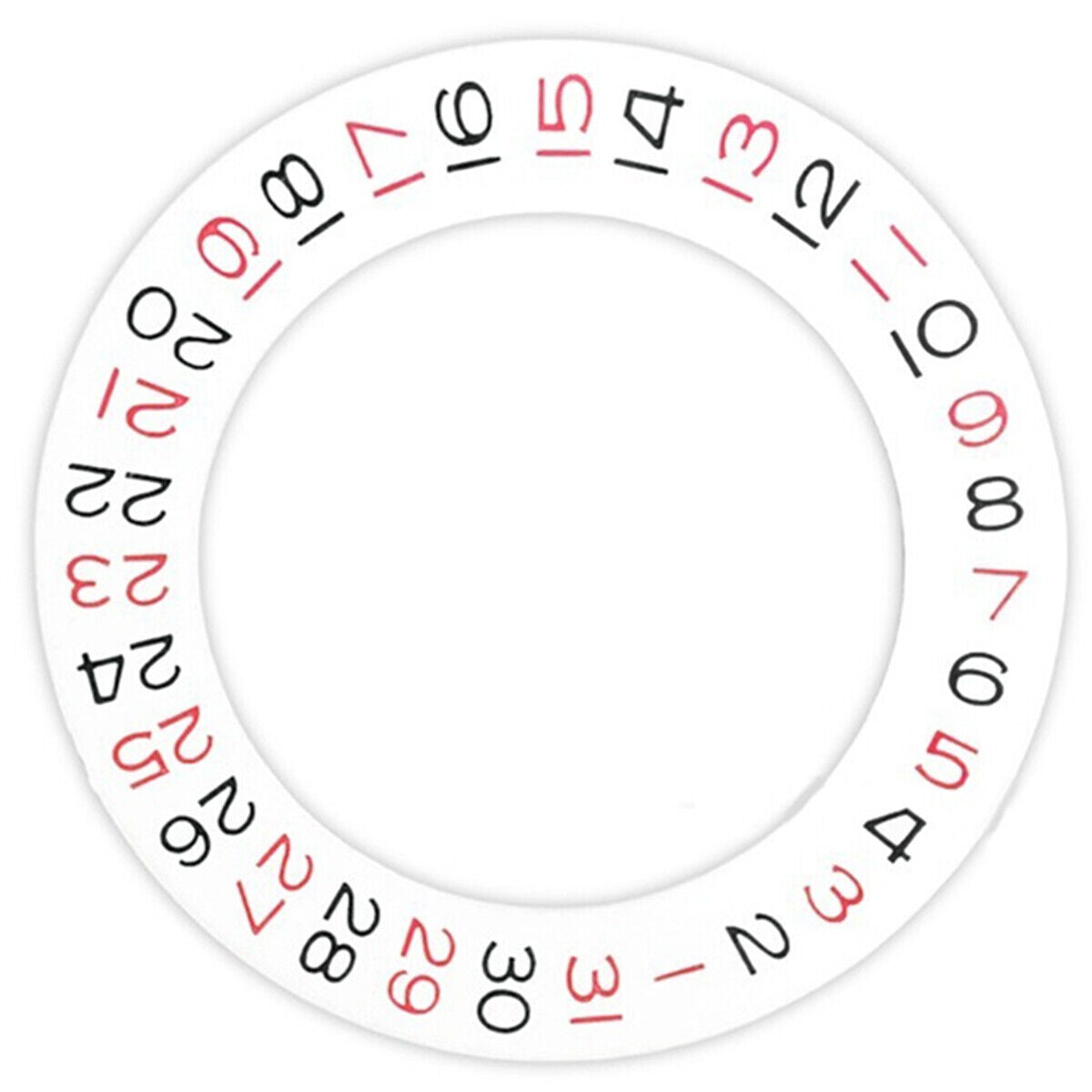 White Background Red Odd Number Date Wheel Overlay for ETA2824 2836 Mo ...