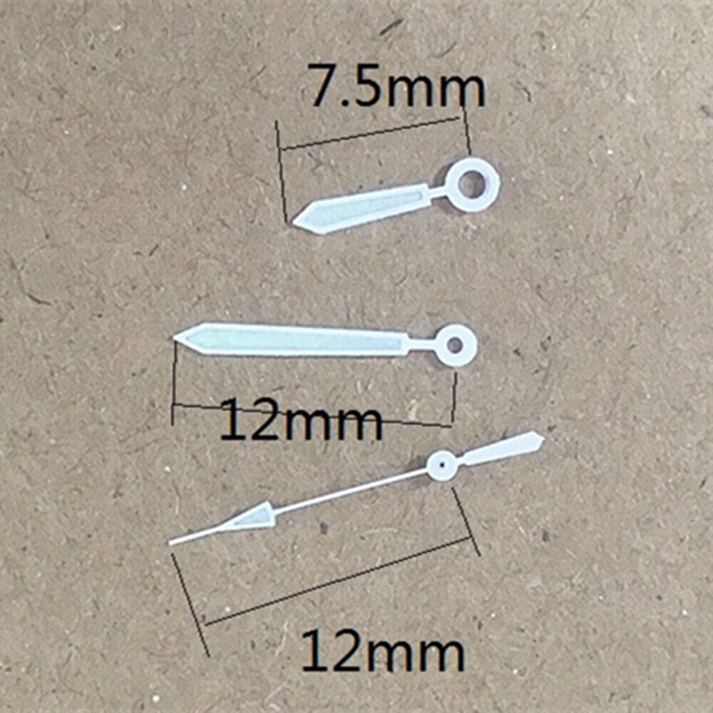 Watch Hands 12mm Silver Trim Green Lume for Hattori Epson PC32 Quartz ...