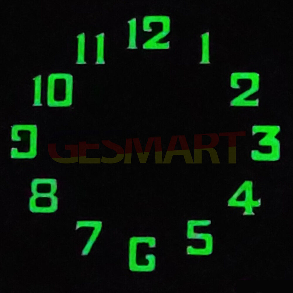 33.8mm Green Lume Black Pilot Numerical Watch Dial for NH35 Movement ...