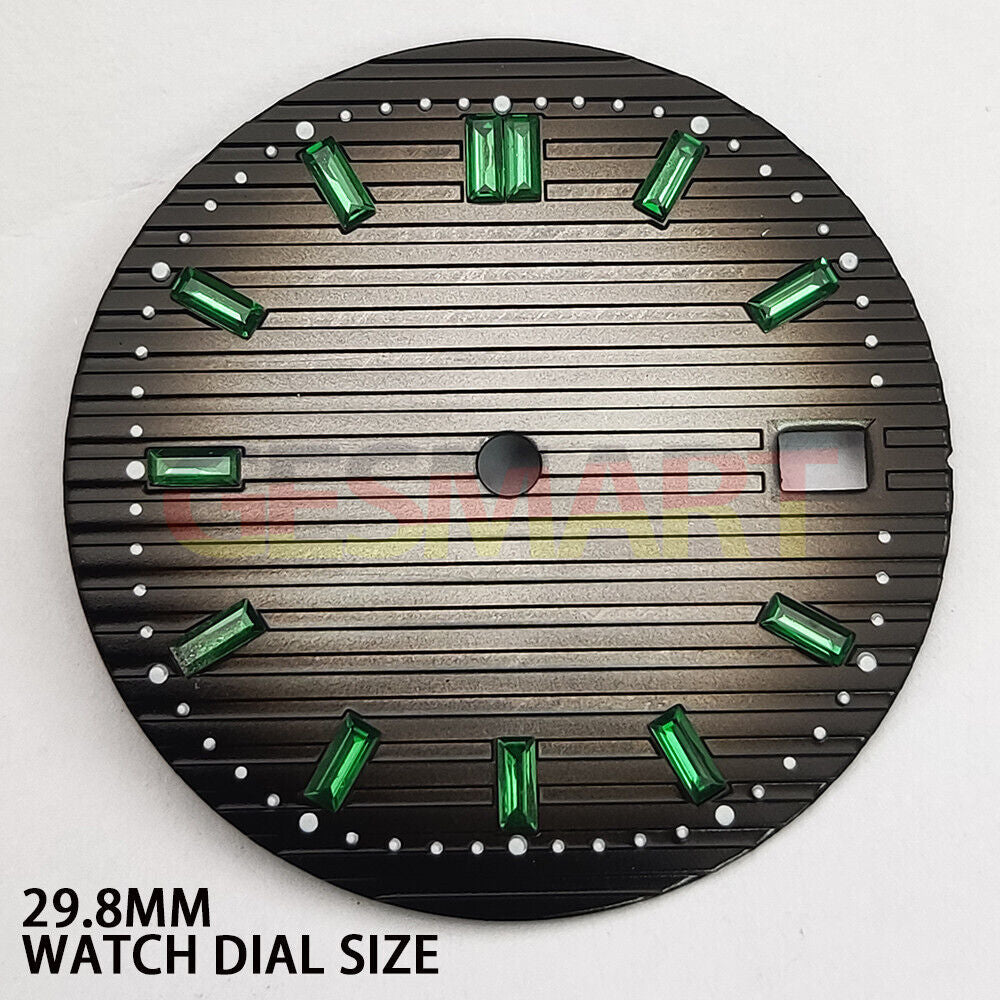 Elegant 29.8mm Green Imitation Gemstone Watch Dial for NH35 Movement ...