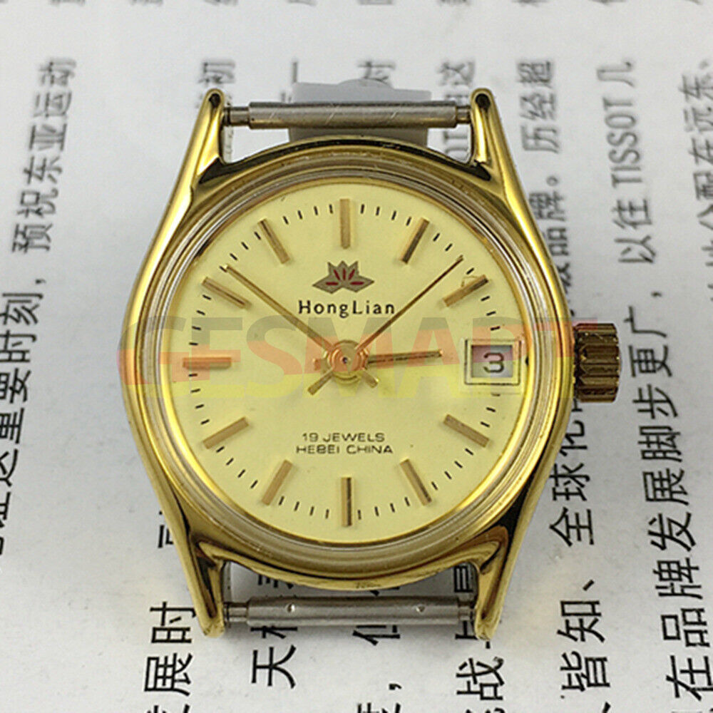 Elegant HONGLIAN Manual Mechanical Lady Watch with Yellow Dial and Sin ...