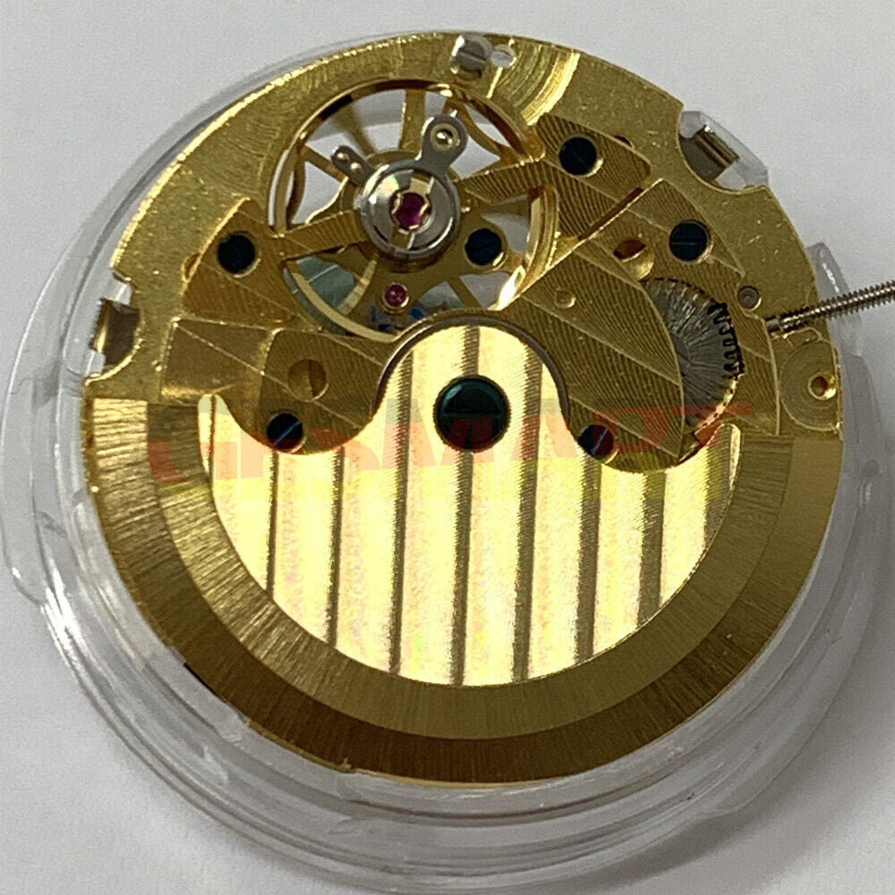 Golden Multifunctional Automatic Mechanical Watch with Perpetual Calen ...