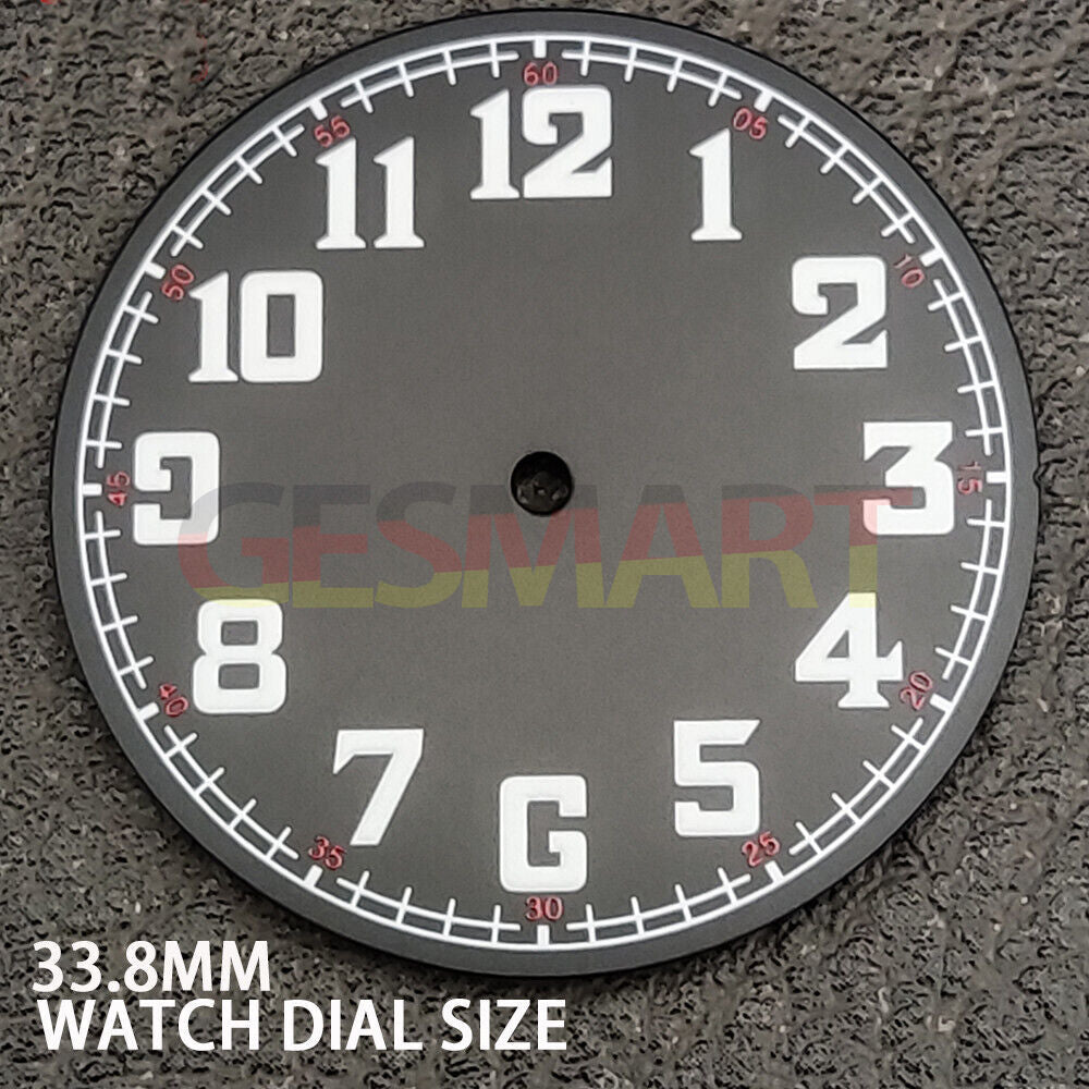 Green Lume Black Pilot Dial for NH35 Movement - Waterproof Metal Watch ...