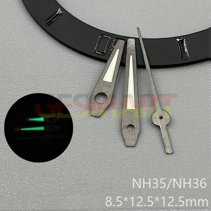 Black Trim Green Luminous Watch Hands for NH35 NH36 NH38 NH70 NH71 NH7 ...