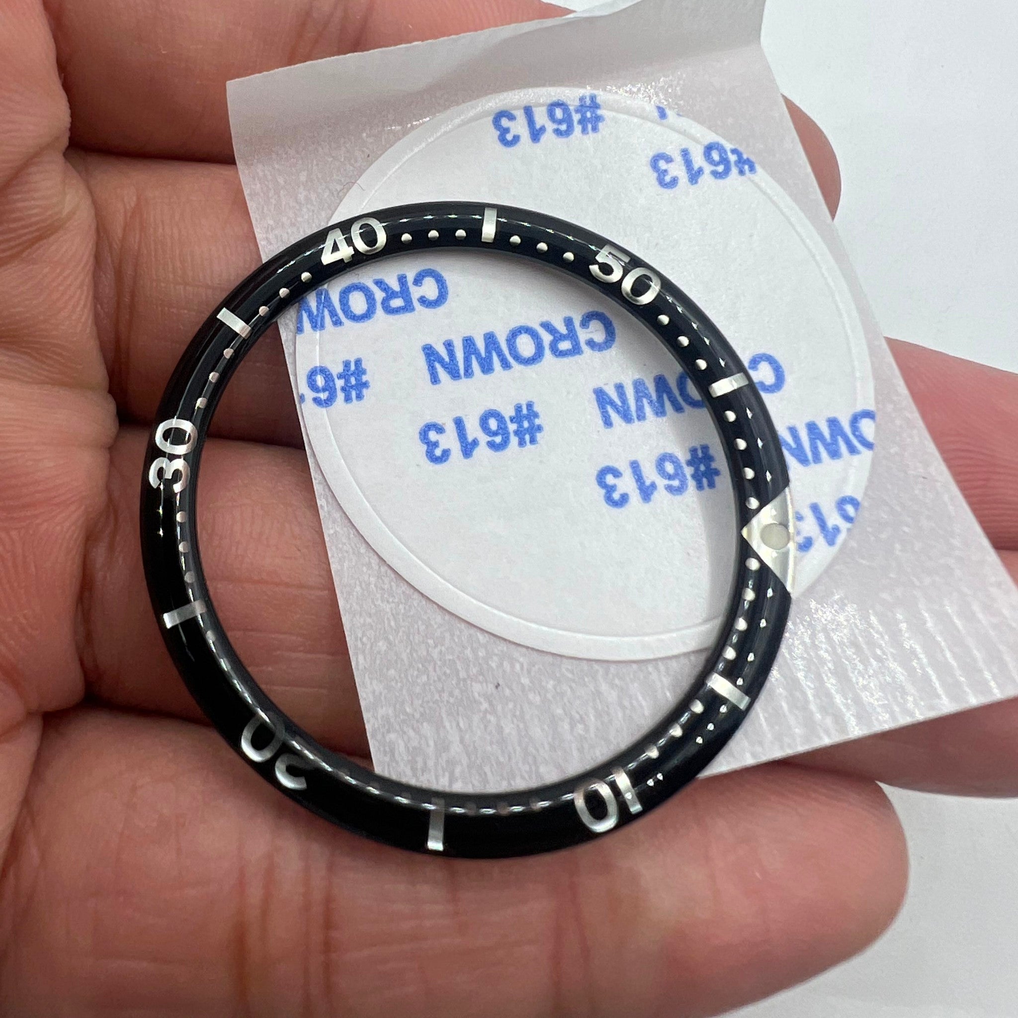 39mm/32.2mm Black+White Font Circular Arc Bevel Aluminum Watch Bezel ...